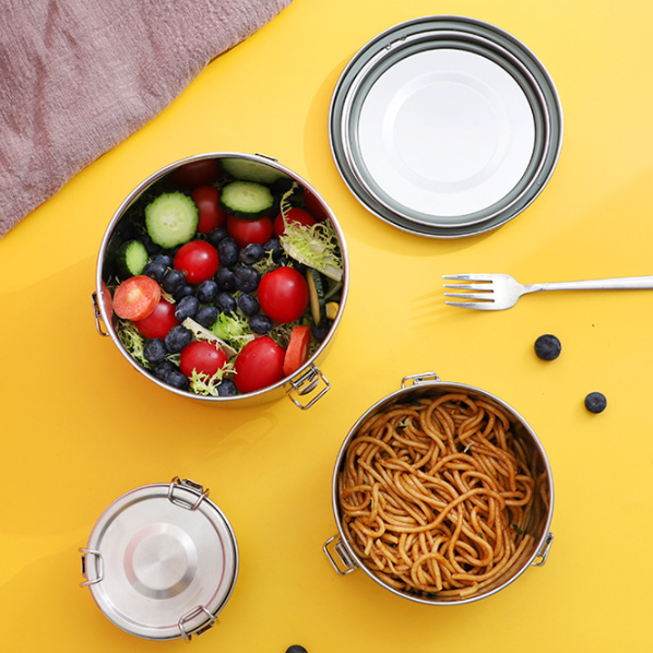 Round sealed 304 stainless steel lunch box | Food Container Manufacturer