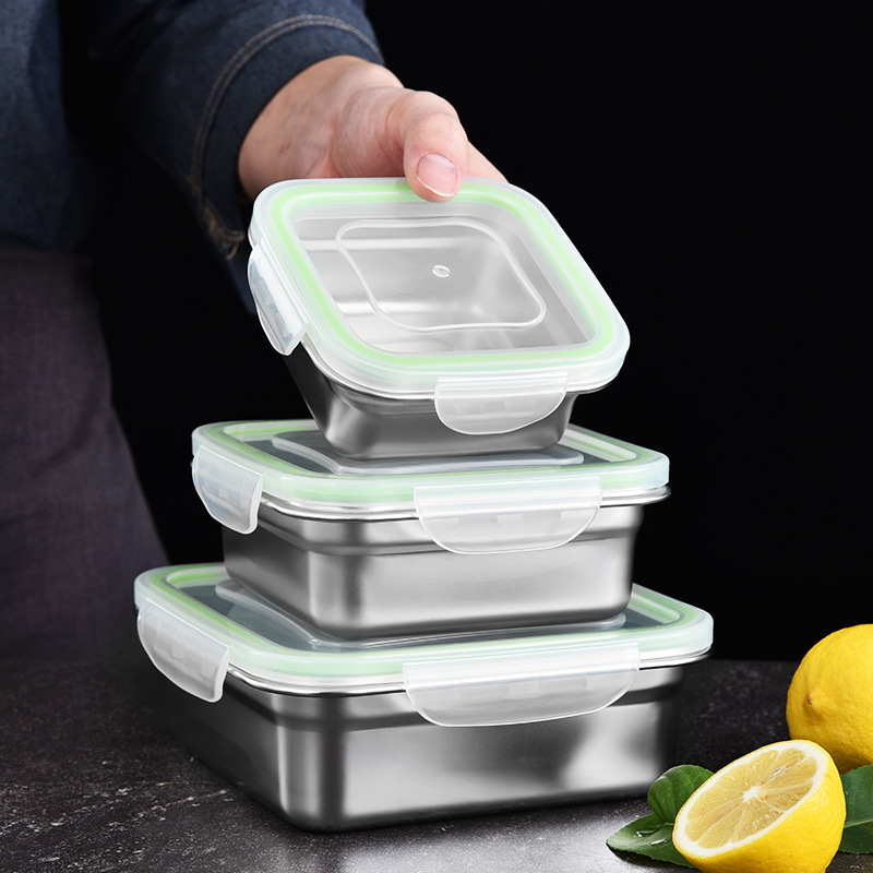 Square stainless steel sealed food box | Food Container Manufacturer