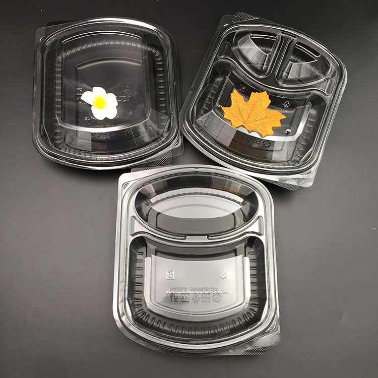 2-compartment takeaway plastic disposable food container
