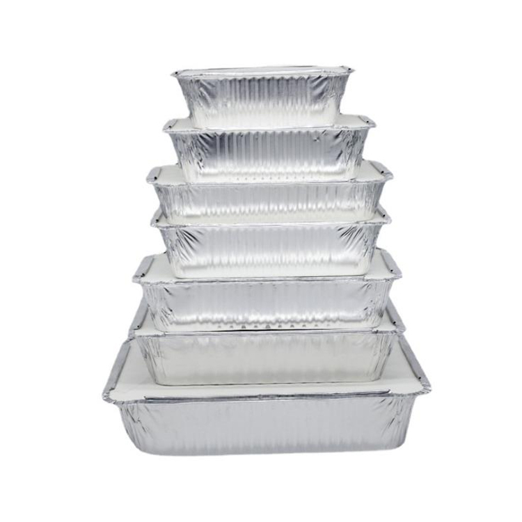 Disposable aluminum foil food container with lid