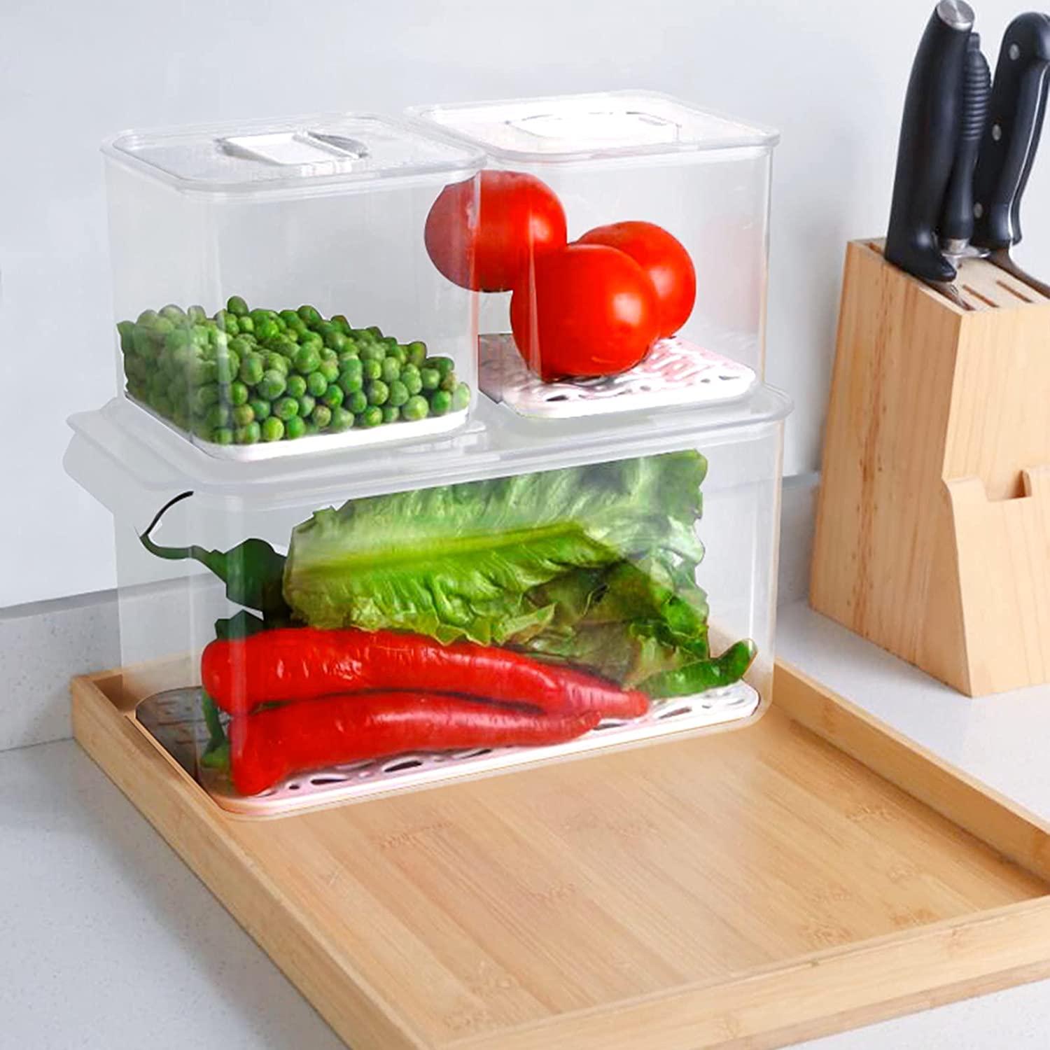Food storage containers with removable drain