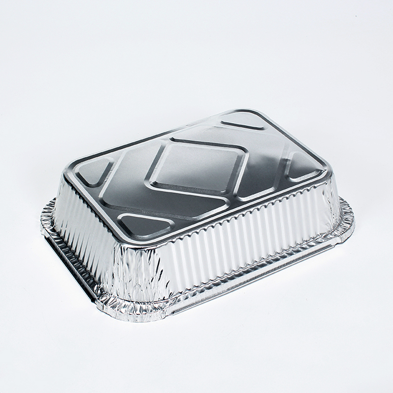 Square shape aluminum foil food container