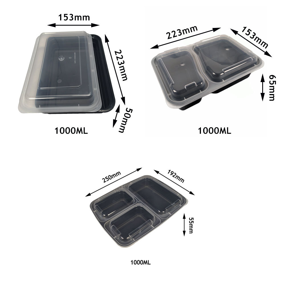 Takeaway microwavable plastic disposable containers